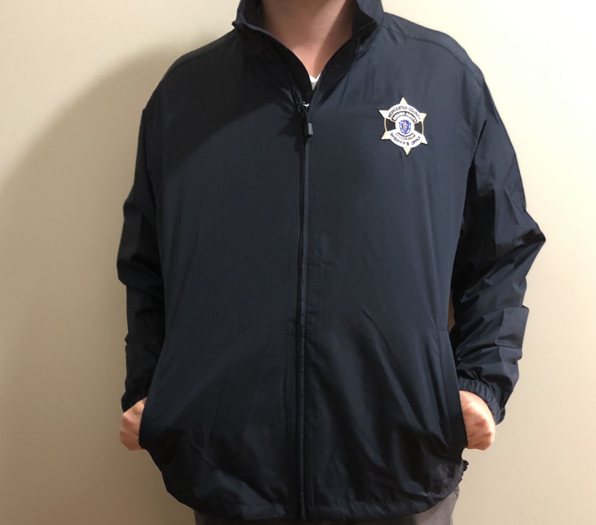 Full Zip Windbreaker Jacket Black - Reserve Deputy Sheriff Association